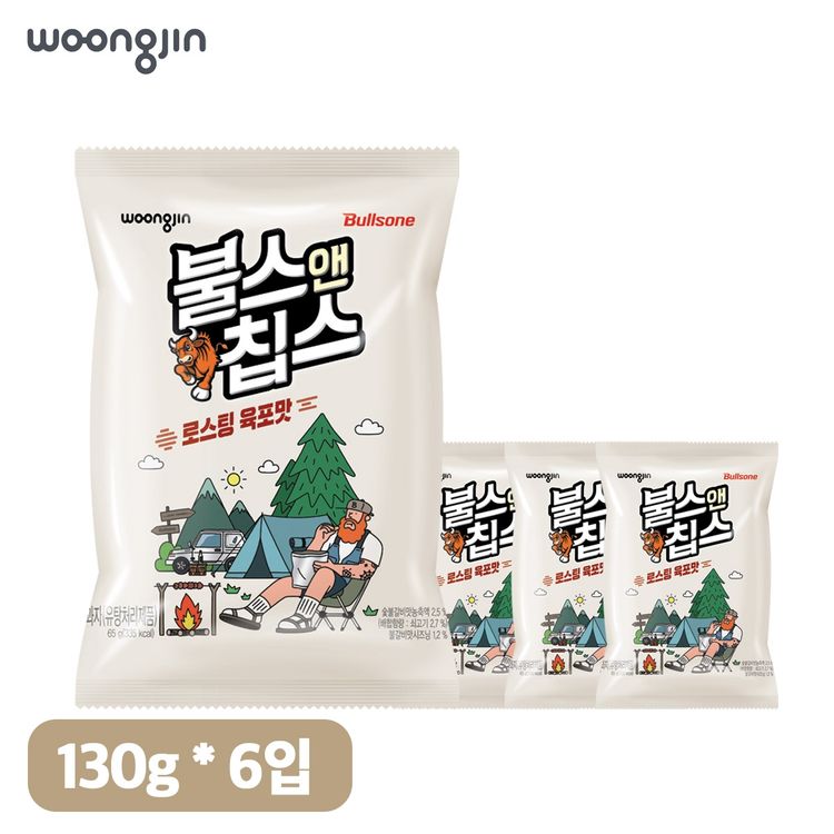 웅진식품 불스앤칩스 로스팅육포맛 스낵 130g X 6입 홈플러스 택배배송