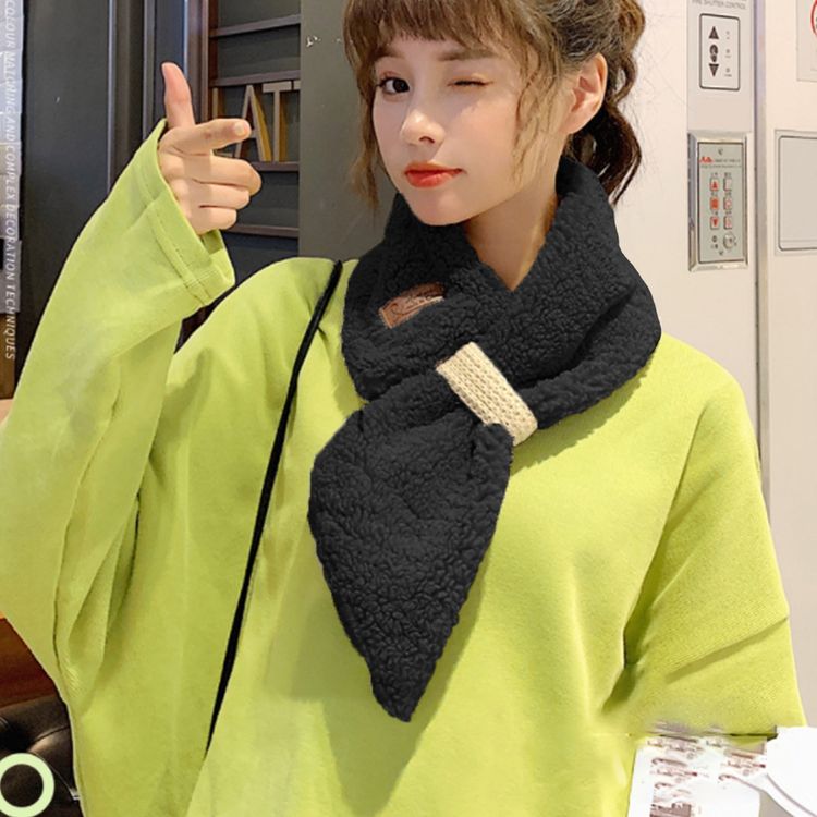 쁘띠 뽀글이 숏 머플러블랙 홈플러스 택배배송