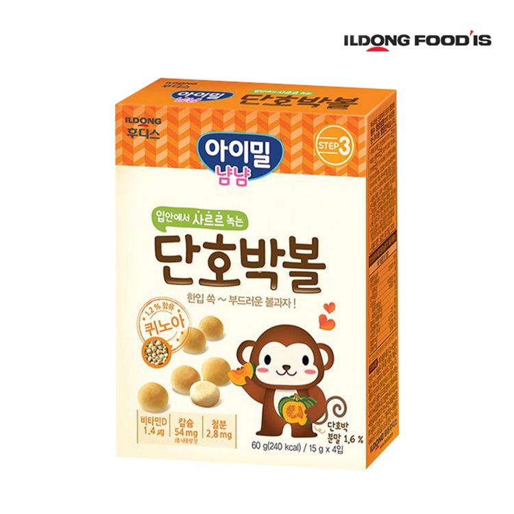 일동후디스 아기밀냠냠 단호박볼 60g15g X 4입 홈플러스 택배배송