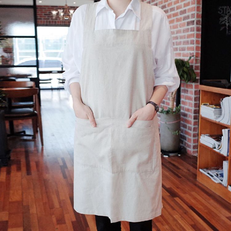 쉬라즈 바리스타 워싱 린넨 앞치마 베이지 카페 주방 공방 다용도 홈플러스 택배배송