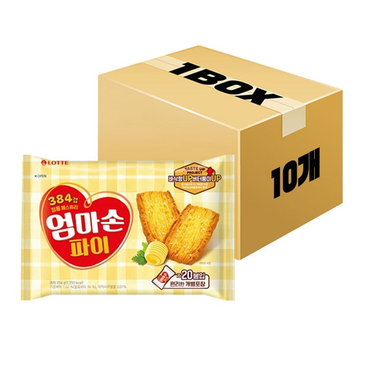 롯데 엄마손 파이 254g X 10개입 1박스 무료배송 홈플러스 택배배송
