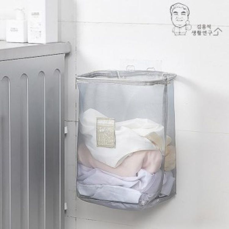 무타공 벽걸이 메쉬 빨래통 세탁바구니 수거함 이동식 홈플러스 택배배송
