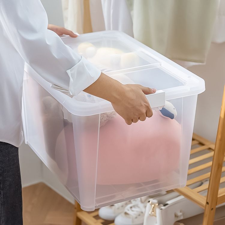 심플 스텝 리빙박스 45l 화이트 반투명수납정리리빙박스플라스틱박스정리박스수납박스 홈플러스 택배배송