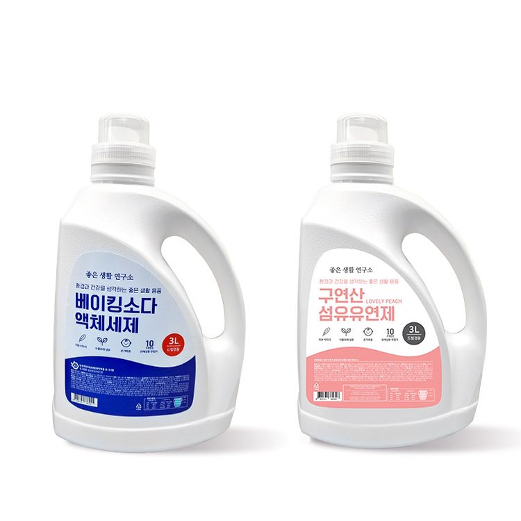좋은생활연구소 베이킹소다 액채 세탁세제 3l 구연산 섬유유연제 3l 세트 홈플러스 택배배송