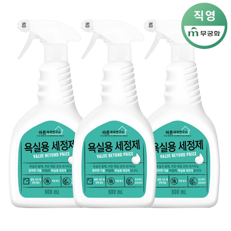 바른세제연구소 욕실용 세정제 900ml X 3개 홈플러스 택배배송