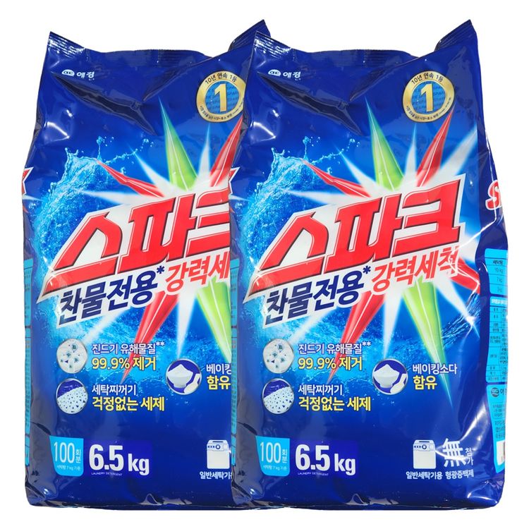 애경 스파크 세탁세제 찬물전용 리필 65kg X 2개1박스 홈플러스 택배배송