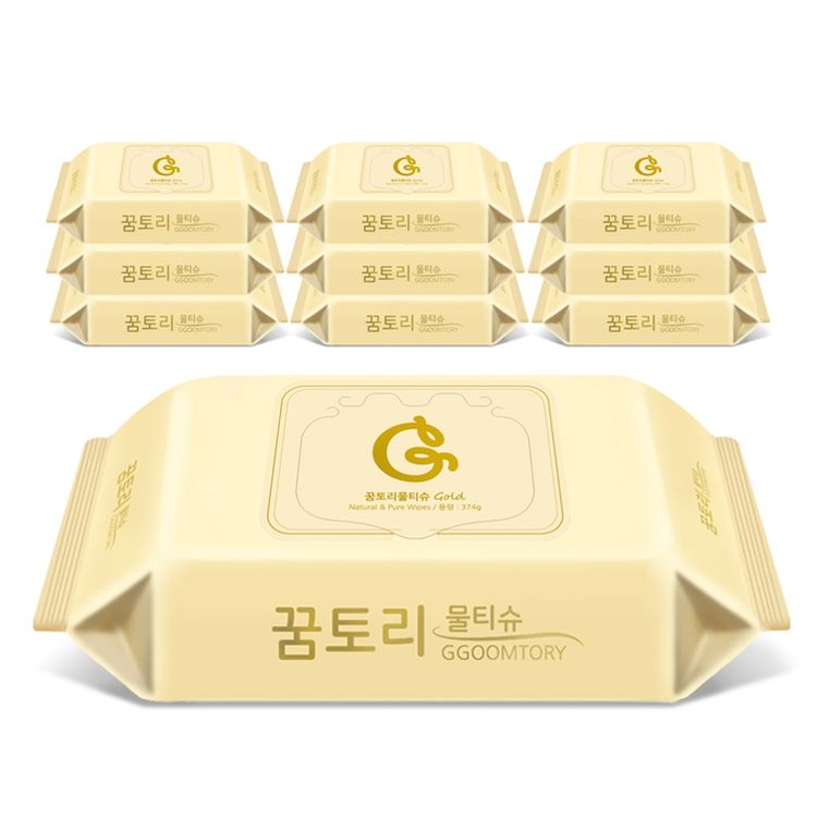실라리안 드림제지 프리미엄 물티슈 더 도톰한 골드 리필형 60매x10팩 홈플러스 택배배송