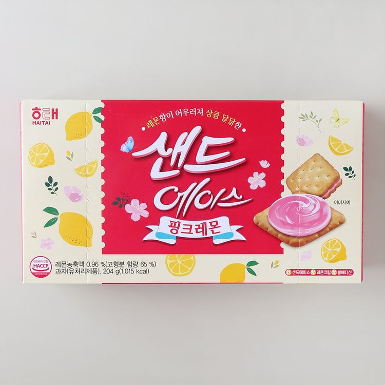 해태 샌드에이스 핑크레몬 204g 홈플러스
