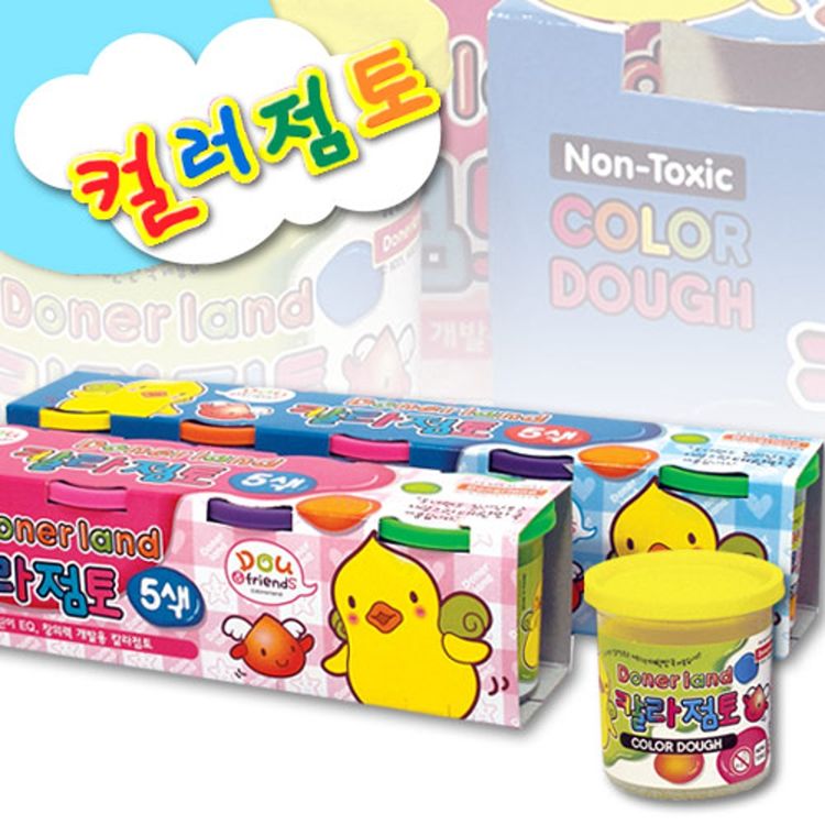 도너랜드 칼라점토 5색칼라점토찍기틀점토만들기모양찍기찰흙점토지점토컬러점토휘핑 홈플러스 택배배송