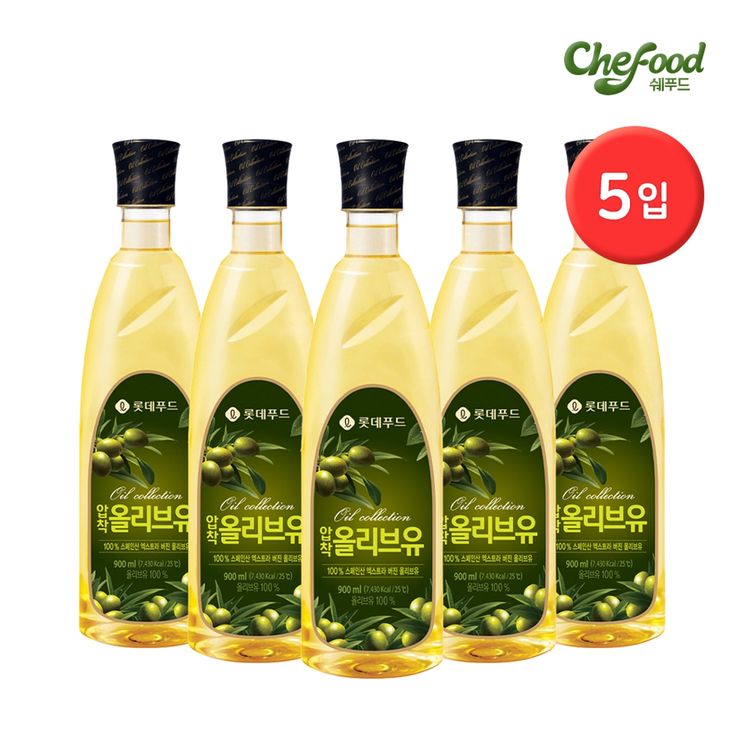 롯데 쉐푸드 압착올리브유 900ml 5개 홈플러스 택배배송