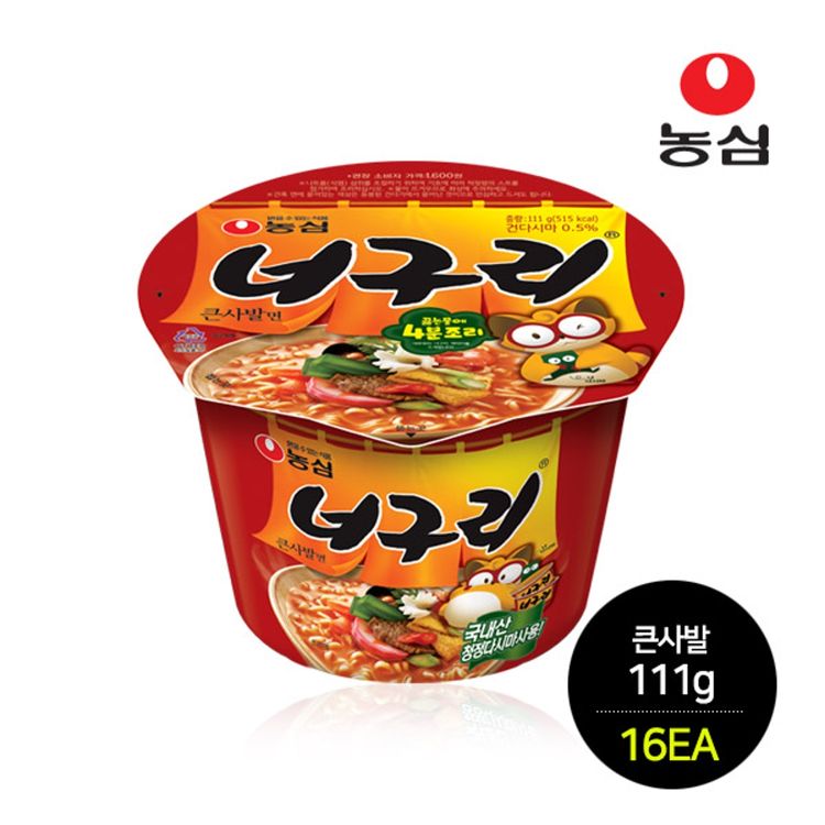 농심 너구리 큰사발 111g x 16입(1박스) | 홈플러스 택배배송
