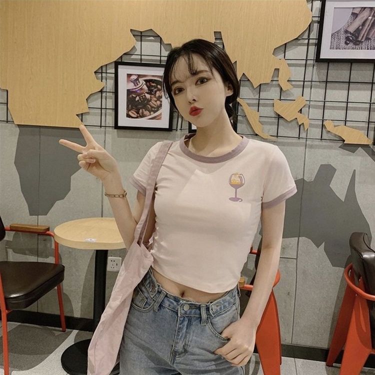 메이비굿 여성크롭티 맥주 포인트 여자 반팔티셔츠 홈플러스 택배배송