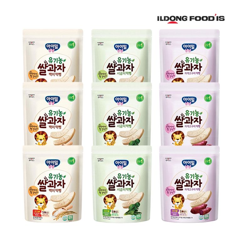 일동후디스 아기밀냠냠 쌀과자 떡뻥3종혼합x3 9개 아기과자 홈플러스 택배배송