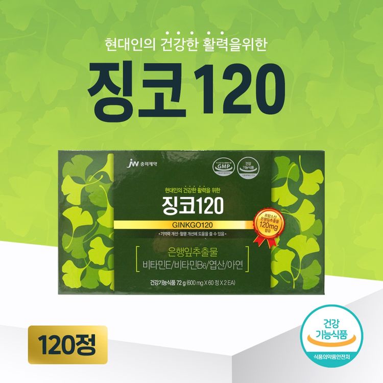 중외제약 징코120 120정 혈행개선 기억력개선 은행잎추출물 홈플러스 택배배송