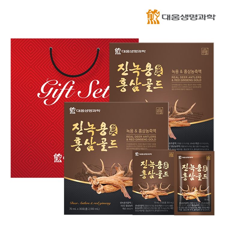 대웅생명과학 진녹용홍삼골드 30포 2박스 쇼핑백포함 홈플러스 택배배송