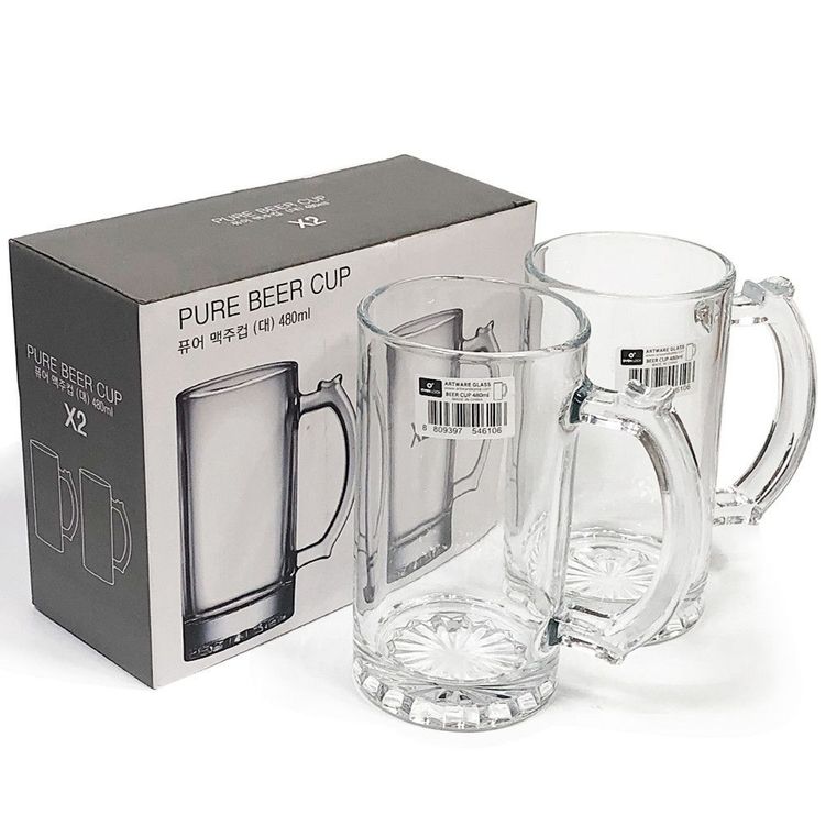 아트 퓨어 맥주컵2P 대480ml 글라스컵 유리컵 맥주잔 | 홈플러스 택배배송