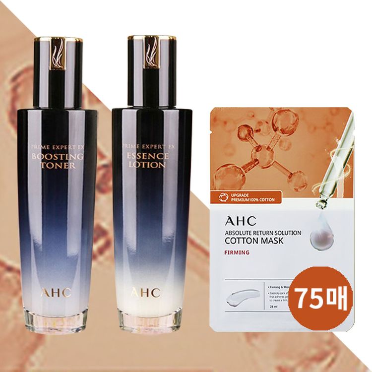 Ahc프라임 엑스퍼트ex 부스팅 2종 토너로션앱솔루트 리턴솔루션 순면마스크 퍼밍 75매 홈플러스 택배배송