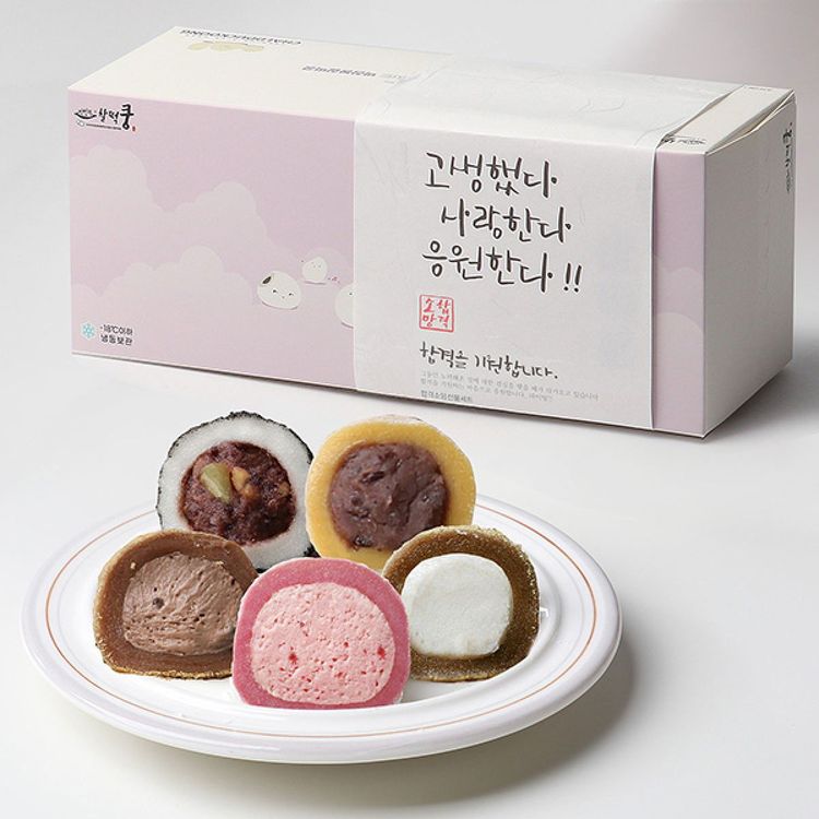 합격소망 찹쌀떡 합격기원 선물세트 딸기초코티라치즈팥호박밤흑임자견과 60g X 홈플러스 택배배송