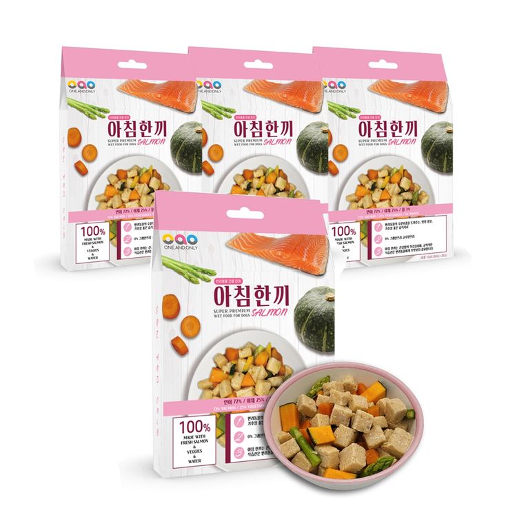 강아지습식사료 오아오 연어 아침한끼 화식 120g4개 홈플러스 택배배송