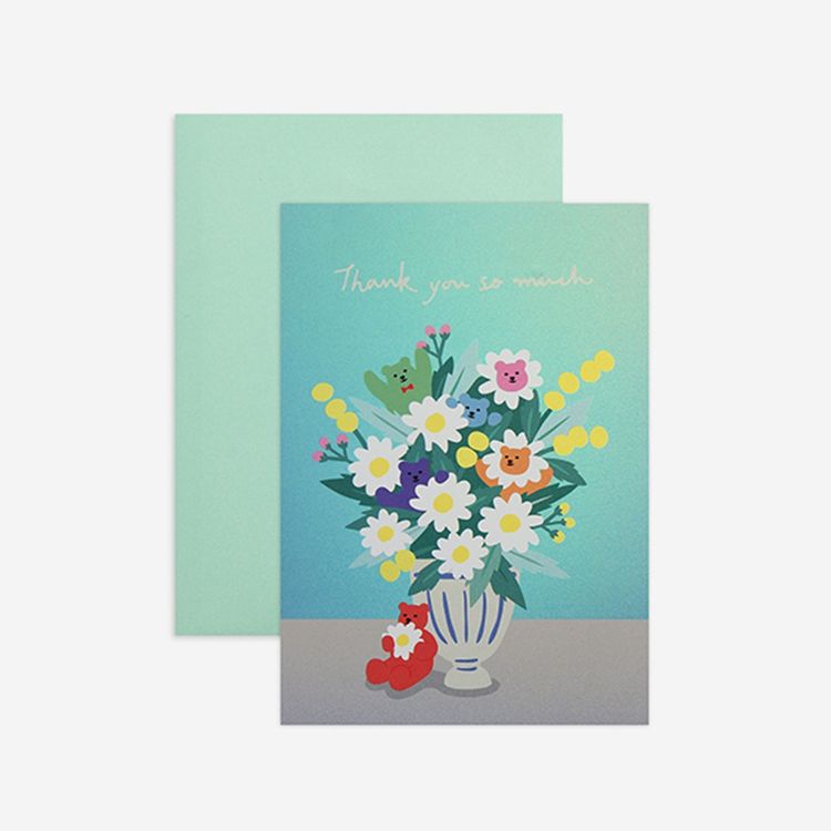홀로그램 카드 젤리베어 Thank You 1개 땡큐 축하카드 생일 편지 홈플러스 택배배송