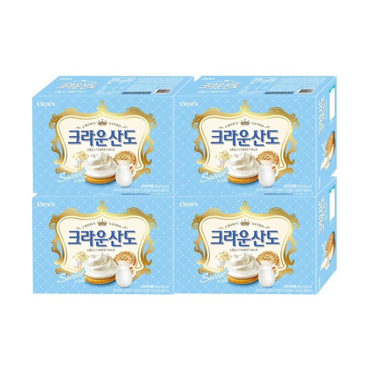 더반 크라운제과 크라운산도 스윗밀크323g X 4곽 홈플러스 택배배송