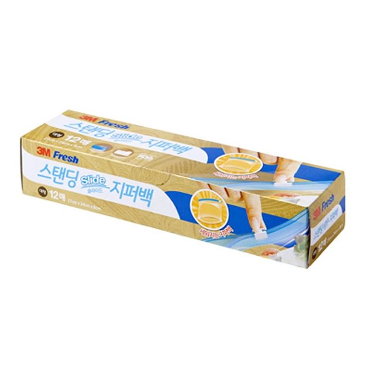 3m 스탠딩 슬라이드 지퍼백대 12매 폴리백 소분봉투 홈플러스 택배배송