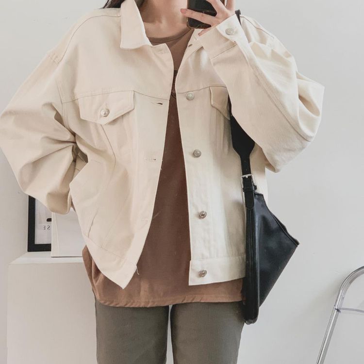 여자 트러커 캐쥬얼 클래식 무지 카라 자켓 홈플러스 택배배송