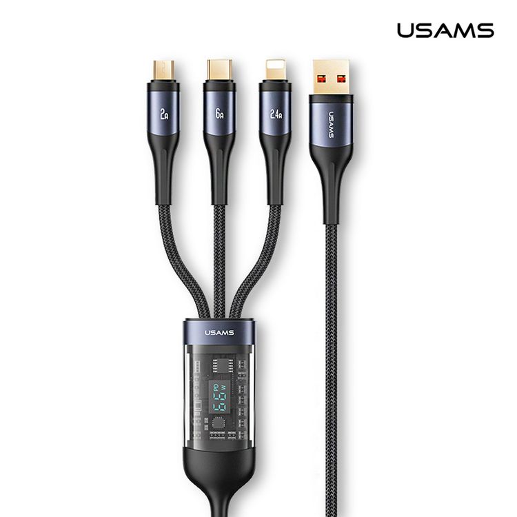 유삼스 3in1 Led 디스플레이 Usb To 8핀5핀c타입 멀티 고속 충전 케이블 6 홈플러스 택배배송