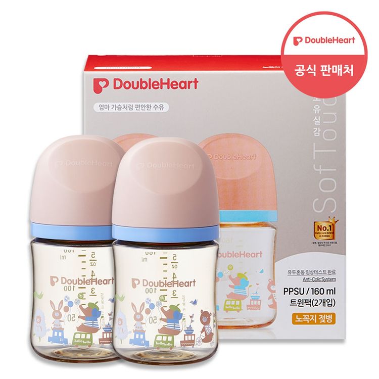 더블하트 모유실감 3세대 Ppsu 애니멀타운 160ml 트윈팩 노꼭지 홈플러스 택배배송