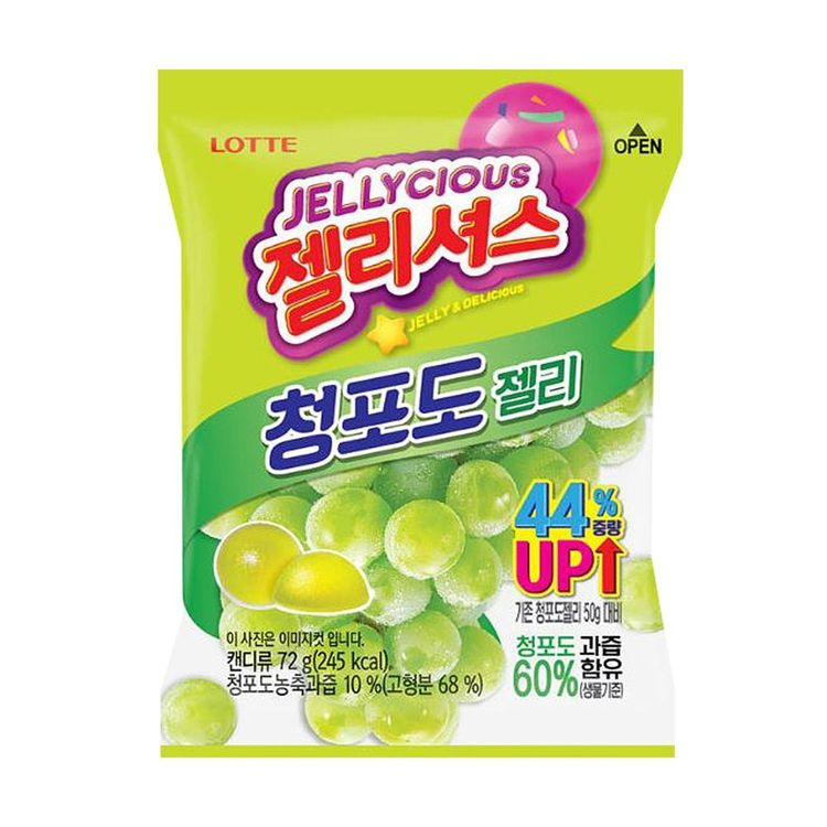 롯데 젤리셔스 청포도 젤리 72g X 8개 홈플러스 택배배송