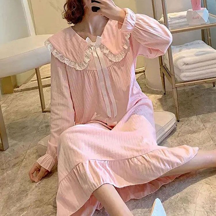 카라 레이스 여성 홈웨어 리본 편한 원피스 잠옷 홈플러스 택배배송