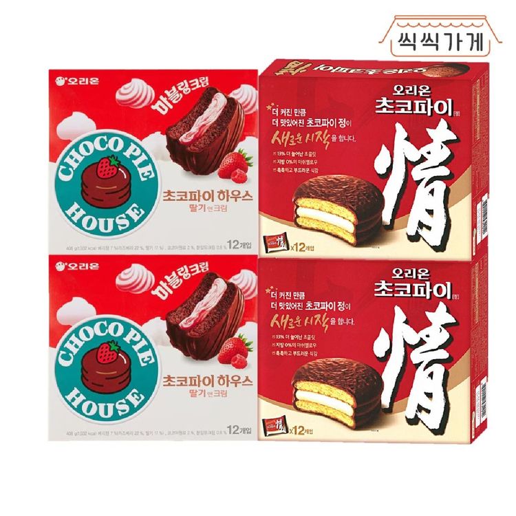 씩씩가게 초코파이 486g X 2ea 초코파이 하우스 딸기앤크림 408g X 2ea 홈플러스 택배배송