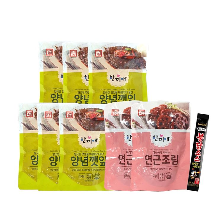 한성 한끼애 양념깻잎150g 6입연근조림150g 2입삼양불닭소스스틱16g 1개 홈플러스 택배배송