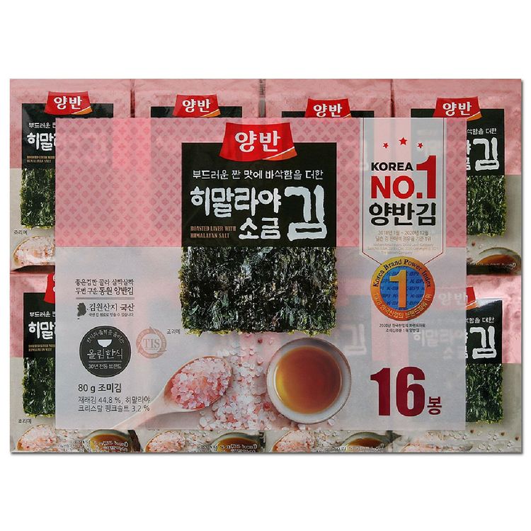 동원 양반김 핑크솔트 부드러운 짠맛 히말라야김 도시락김 5g X 16봉 홈플러스 택배배송
