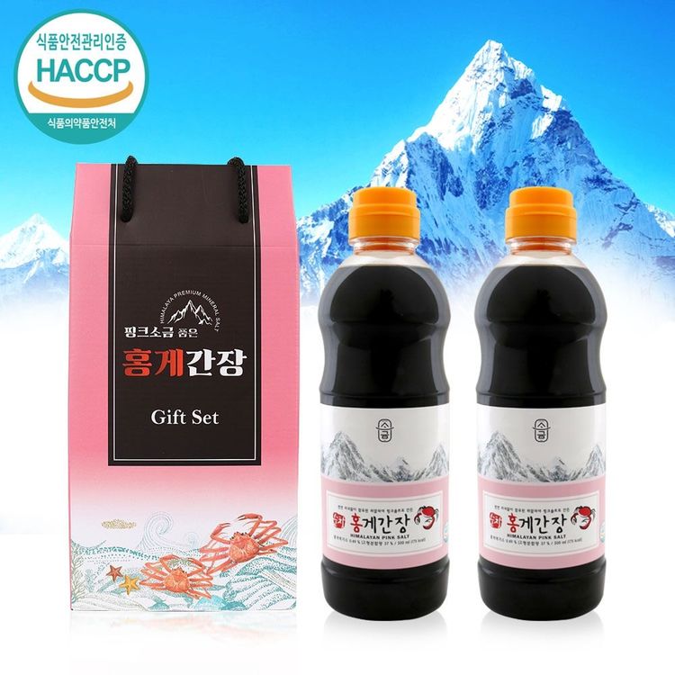핑크소금품은 홍게간장 맛간장 500ml 2개 선물세트 홈플러스 택배배송
