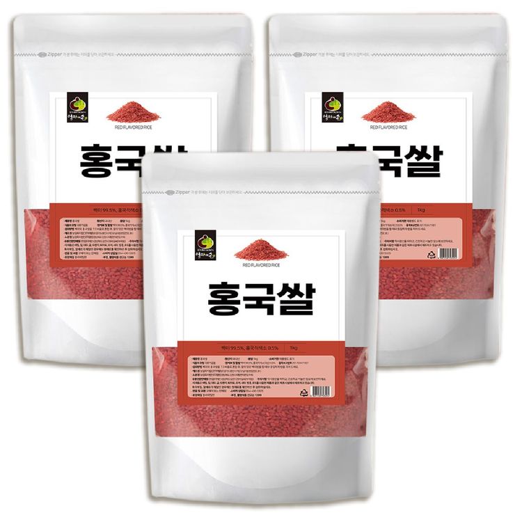 Well B 국내산 붉은 누룩 발효 백미 홍국쌀 3000g 홈플러스 택배배송