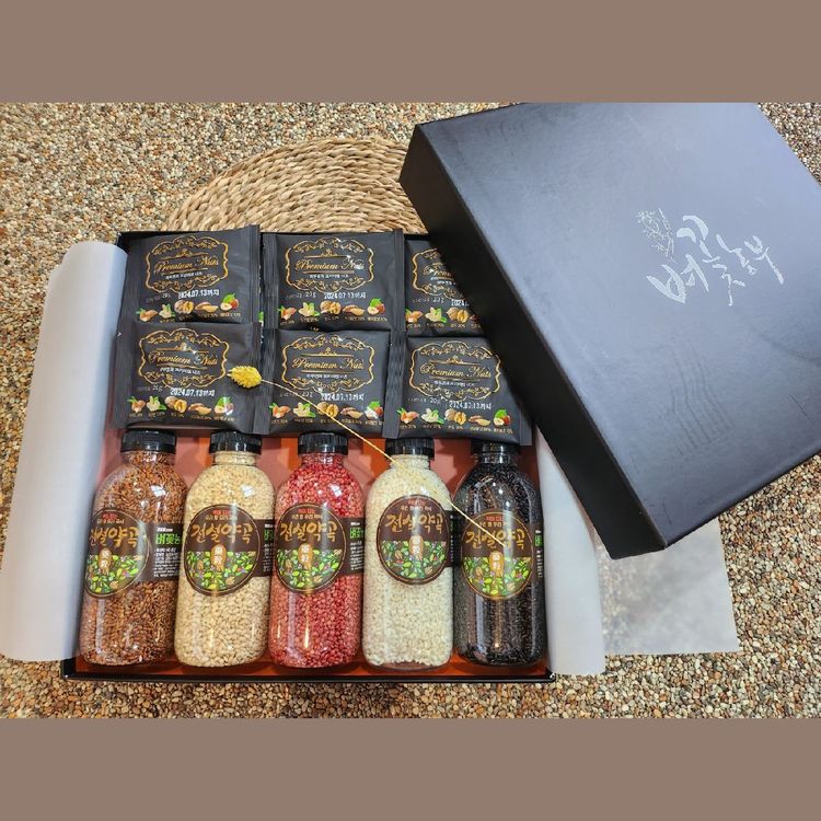 벼꽃농부 전설약곡 잡곡 5종 견과류 선물 세트 25kg견과류홍국쌀찰현미강황찰보리 홈플러스 택배배송