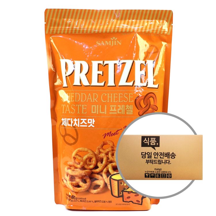 삼진씨앤에프 미니프레첼 체다치즈맛 800g 6개입 박스 홈플러스 택배배송