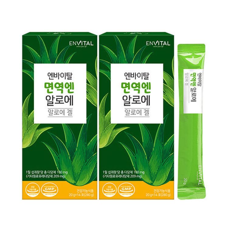 엔바이탈 면역엔 알로에 젤리 2박스박스당 20g X 14포 알로에겔 스틱 홈플러스 택배배송