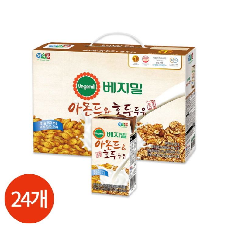 1014010 베지밀 아몬드 호두 두유 190mlx24개 홈플러스 택배배송