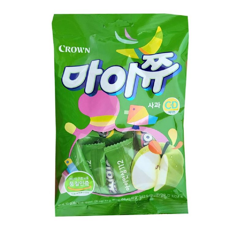 크라운 마이쮸 사과 92g X 5개 과일맛 과일맛사탕 과일맛캔디 과일맛젤리 츄잉캔디 새콤달 홈플러스 택배배송