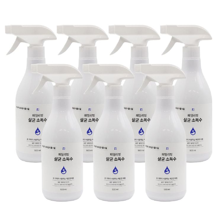 패밀리빙 살균소독제 스프레이 500ml 7개 미산성차아염소산수 아기장난감소독 식약처인증 홈플러스 택배배송