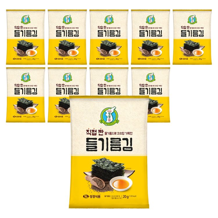 성경김본사 직접 짠 들기름 전장김 20g X 10봉 홈플러스 택배배송
