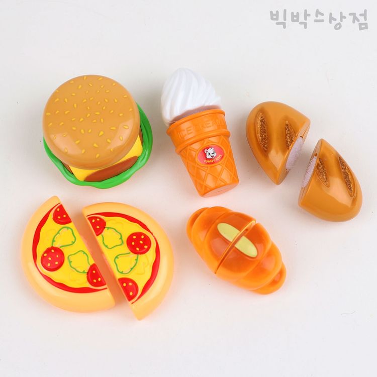 오즈토이 과일야채 소꿉놀이세트 피자썰기 5종 1세트 패스트푸드 시장놀이 역할놀이 주방놀이 홈플러스 택배배송