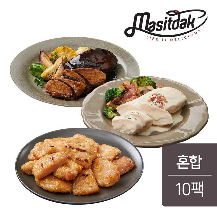 맛있닭 닭가슴살 오븐구이갈릭2소스 닭가슴살블랙소이4까르보나라4혼합x10팩 홈플러스 택배배송
