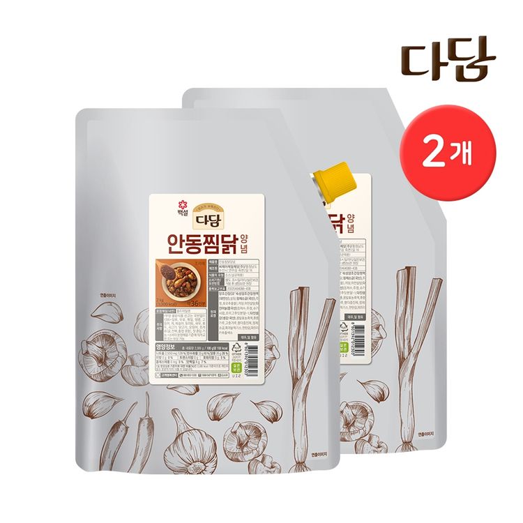 Cj프레시웨이 다담 양념소스 벌크 안동찜닭 2kg X 2개구성 홈플러스 택배배송