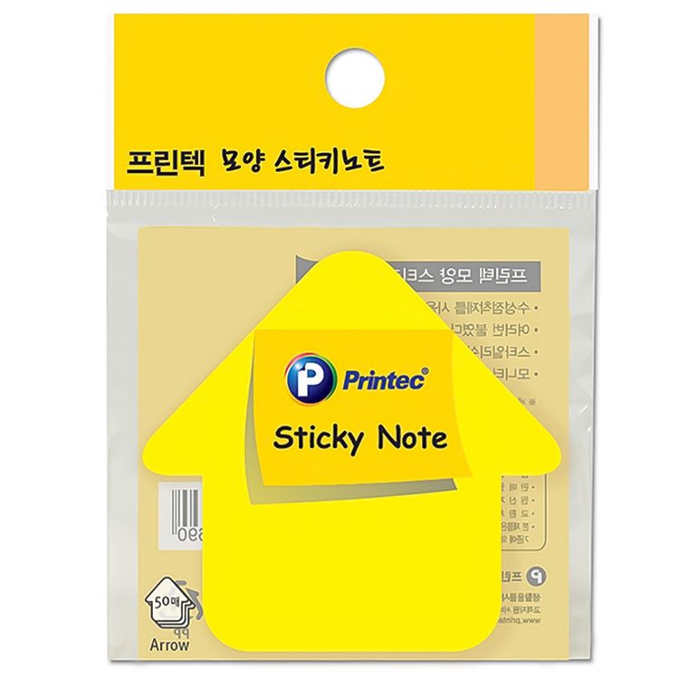 50매 모양스티키노트 점착 메모지 화살표모양 D1016 접착메모지 떡메모지 메모지 포스트잇 홈플러스 택배배송