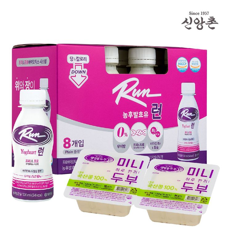 신앙촌 프리and프로바이오틱 런 요구르트 8병 미니두부 2모 H 홈플러스 택배배송