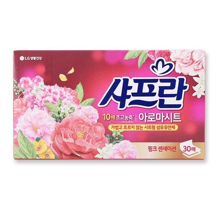 섬유유연제 샤프란 아로마시트 핑크 센세이션 30매 홈플러스 택배배송