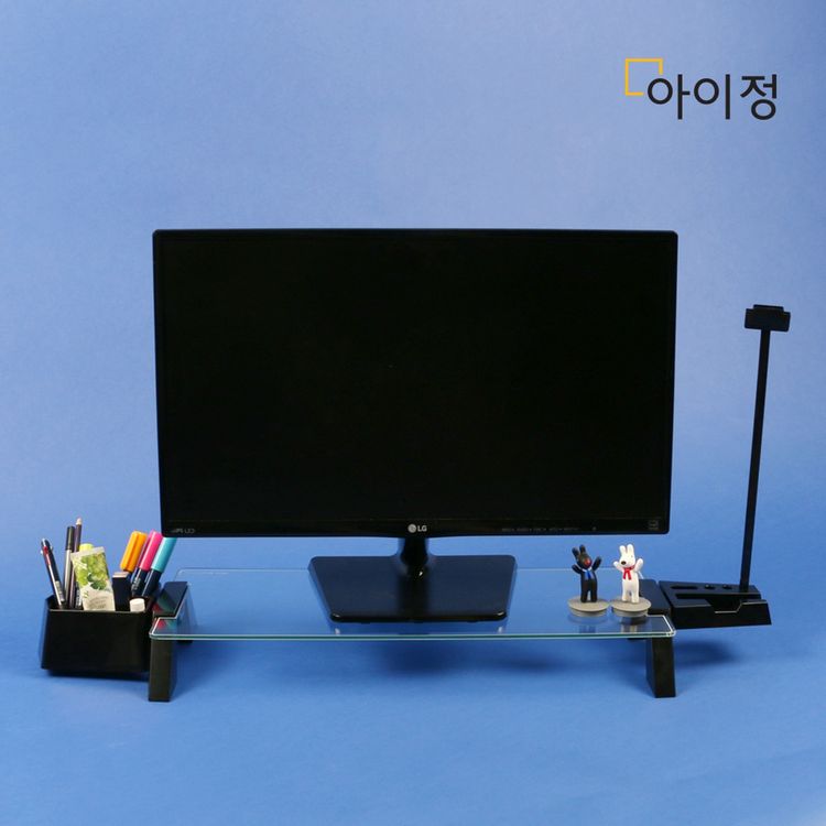 스마트독 브릿지 강화유리 모니터받침대 S294 블랙투명 홈플러스 택배배송
